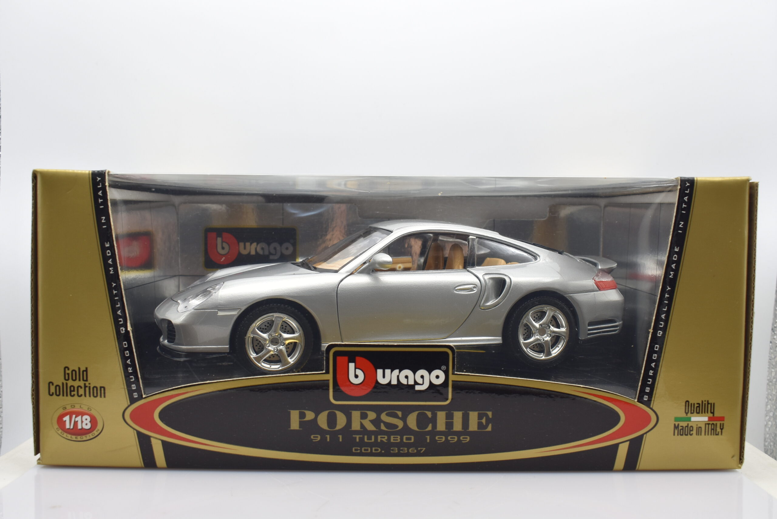 Modellino auto PORSCHE 911 TURBO scala 1:18 Burago diecast modellismo ...